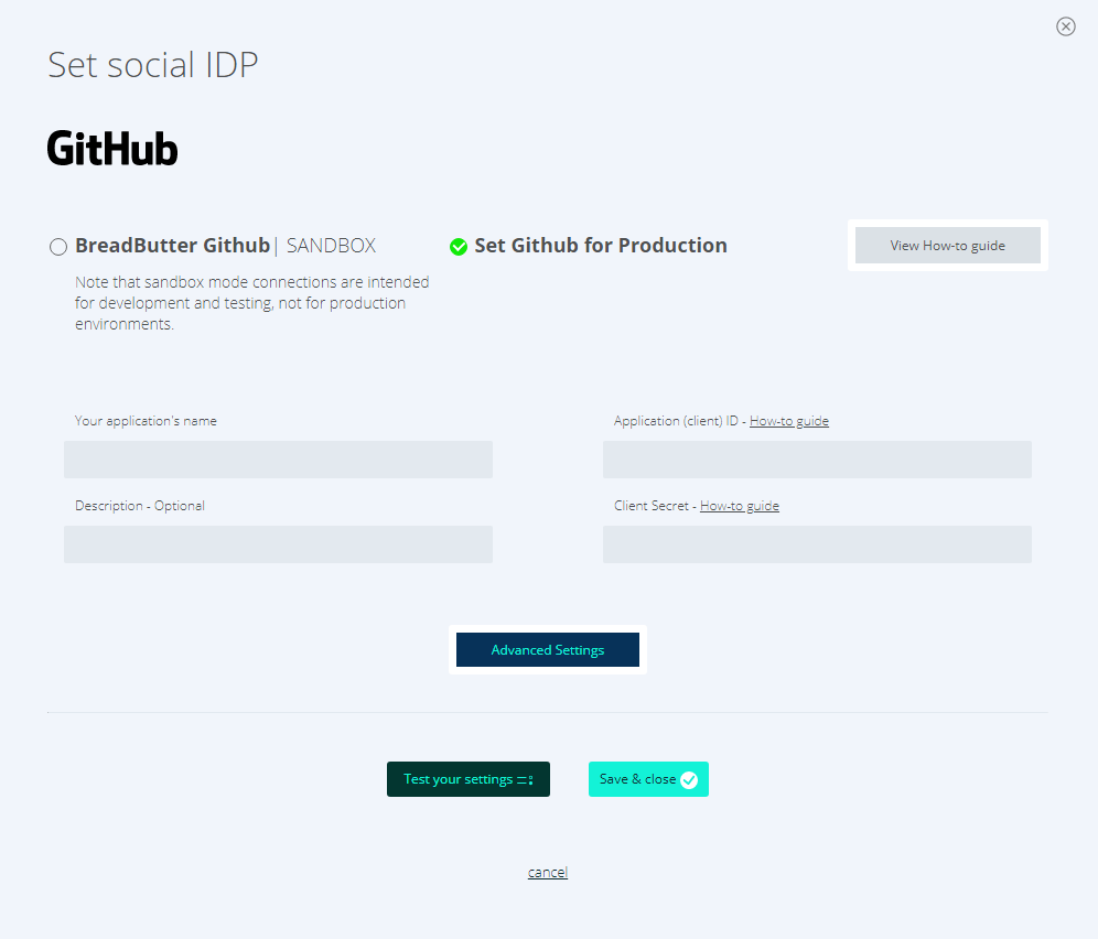Custom Github Identity Provider: Bread & Butter IO
