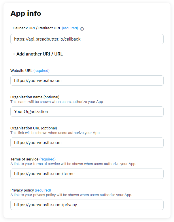 Custom Twitter Identity Provider: Bread & Butter IO