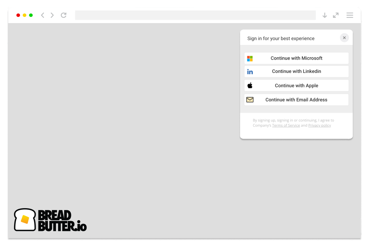 WordPress ‘Continue with’ one-click conversions: Bread & Butter
